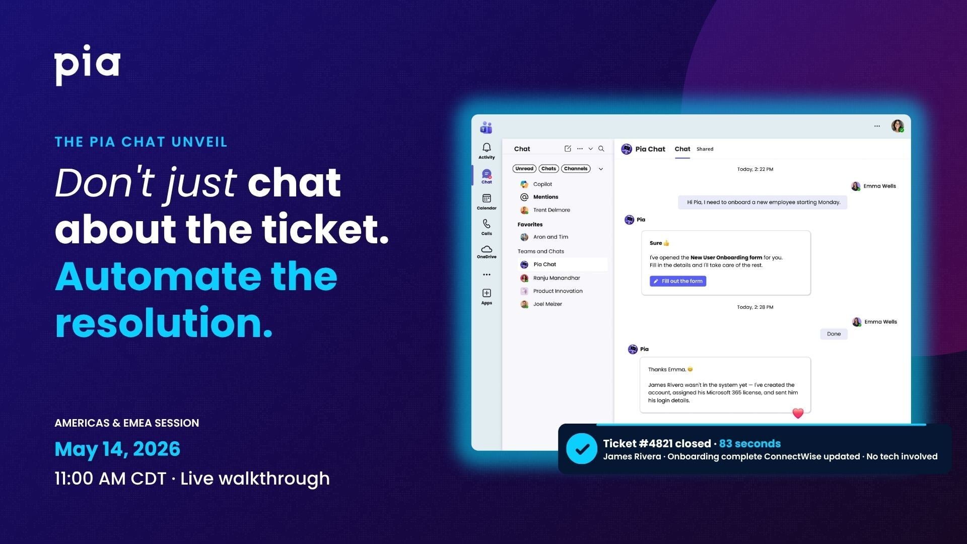 The Pia Chat Unveil - Live Webinar (Americas & EMEA)